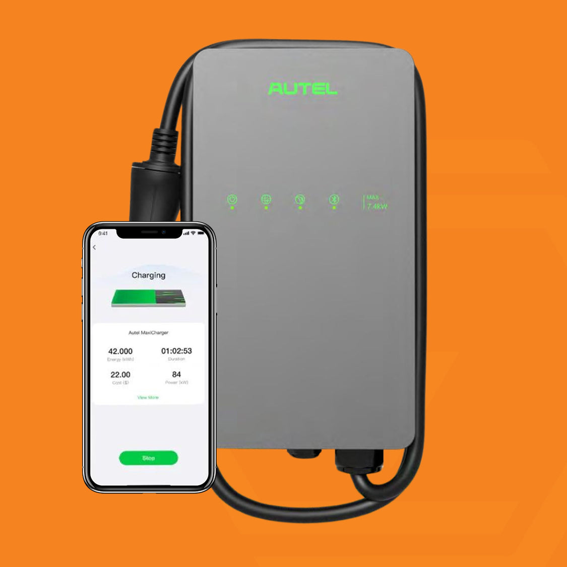 Autel Maxicharger AC Lite | Single Phase (7.4kW) | Tethered 5m – JET Charge